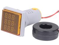 China Square LED Digital Voltmeter Ammeter Combo Meter HZ Hertz Signal Lights Voltage Current Frequency Indicator Tester AC Power for sale