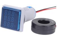 China Square LED Digital Voltmeter Ammeter Combo Meter HZ Hertz Signal Lights Voltage Current Frequency Indicator Tester AC Power for sale