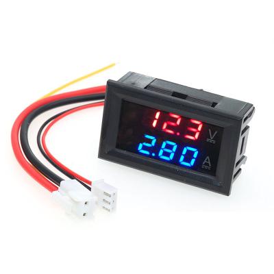 China Mini Digital Panel Meter Tester 100V 10A Dual LED & LCD Display Volt & Current Voltage Detector for DC for sale