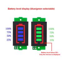 China Three-String LED Display Indicator Board Vehicles 1-8S Lithium Battery Voltage Tester Module Blue Green Color for Li-ion for sale