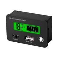 China USB Fast Charge Type-C Battery Meter Display DC8-30V Voltage Meter Capacitor Capacity Meter for sale