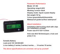 China GY-6D LCD Display Battery Testers Voltmeter Power Level Indicator 6-63V Range for Lead-Acid Lithium Batteries Capacities for sale