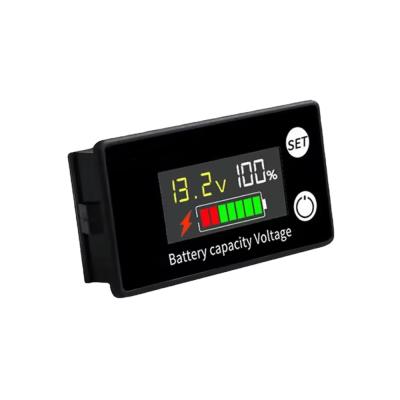 China DC 8V-100V Waterproof Battery Capacity Indicator Temperature Alarm Voltmeter Voltage Meter for Lead Acid Lithium LiFePO4 for sale