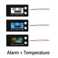 China DC 8V-100V Waterproof Battery Capacity Indicator Temperature Alarm Voltmeter Voltage Meter for Lead Acid Lithium LiFePO4 for sale