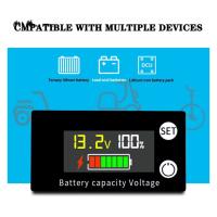 China DC 8V-100V Waterproof Battery Capacity Indicator Temperature Alarm Voltmeter Voltage Meter for Lead Acid Lithium LiFePO4 for sale