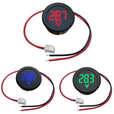 China DC 4-100V LED Digital Display Circular Voltmeter Two-Wire Reverse Connection Protection Protective Digital Voltmeter Head for sale