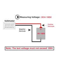 China DC 4-100V LED Digital Display Circular Voltmeter Two-Wire Reverse Connection Protection Protective Digital Voltmeter Head for sale