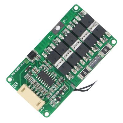 China 5S 18650 Battery Protection Board 15A/20A/25A Balanced Temperature Control High Current 18V Lithium Charging PCB Base PCBA for sale