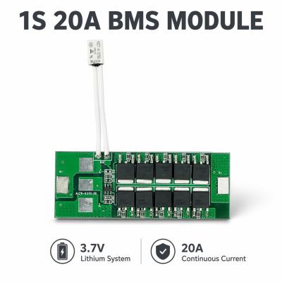 China 1S 20A 3.7V BMS Lithium Battery Protection Board 18650 Li-ion Lipo Battery PCM PCB Module with Charging Short Circuit Protection for sale
