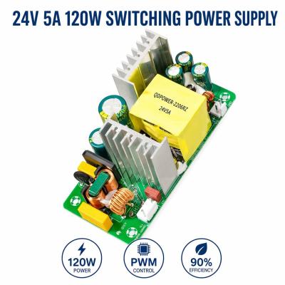 China AC DC Switching Power Supply Board 24V 5A 120W High Efficiency Open Frame Power Module for Industrial Equipment for sale