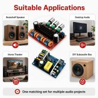 China 2.1 Channel Audio Amplifier Board with 24V 6A Power Supply Module for DIY Subwoofer Speaker for sale