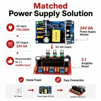 China 2.1 Channel Audio Amplifier Board with 24V 6A Power Supply Module for DIY Subwoofer Speaker for sale