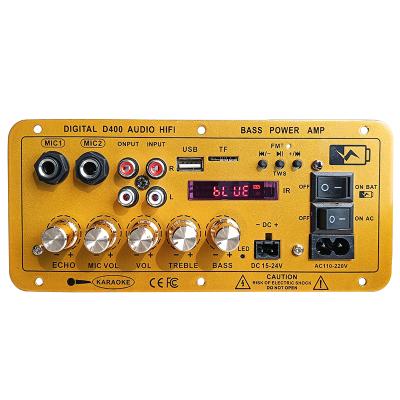 China 100W Home Car DIY BT Subwoofer Amplifier Mono Board Patented Support External Battery With Crossovers Equalizers D400 for sale