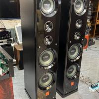 China High-End 8-Inch Dual Floor-Standing Hifi Speakers Luxury Piano Lacquer Finish for Home Theater Sound Bars for sale
