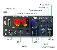 China 12V 2*50W Digital Power Amplifier Module Panel BT Speaker Microphone Recording Radio Stylish Card Voice Recorder MP3 Player for sale