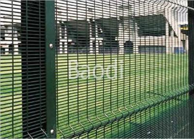 China Anti Climb Mesh Fence Panels 8 Gauge 76.2x12.7mm Welded Security Fence with Square Post for sale