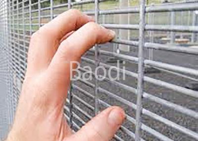 China Grey Vinyl Coated Anti Climb Mesh Fence 358 Prison Security 4mm Wire 76.2x12.7mm Opening for sale