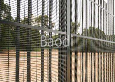 China Black Anti Climb Welded Mesh Fence 76.2mm x 12.7mm Opening 4mm Wire for Airport Security for sale
