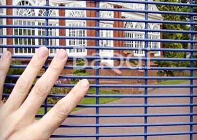 China Mild Steel Welded Anti Climb Mesh Fence 76.2x12.7mm Opening 4mm Wire Square Post for sale