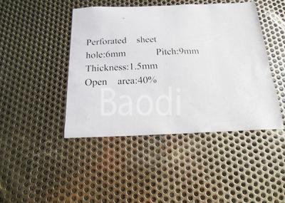 China 6mm Round Hole 316L Stainless Steel Perforated Sheet 1.5mm Thick 1000x2000mm for sale
