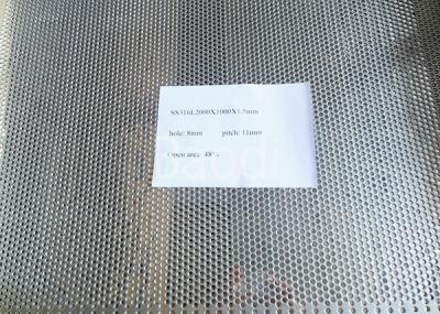 China Stainless Steel 304 Perforated Sheet 2000x1000x1.5mm Round Hole 8mm Chemical Industry for sale
