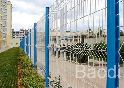 China Plastic Coated Wire Mesh Fence Panels with Metal Post 1.8m Height 50x200mm Mesh for sale