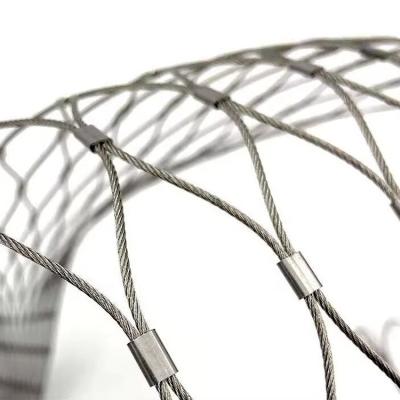 China 304 Stainless Steel Wire Rope Safety Net for Climbing Plants Mesh Size 20mm to 200mm Durable Ferrule Style for sale