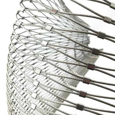 China Flexible Stainless Steel Wire Rope Mesh Ferrule Style Animal Enclosure Balustrade 3mm 6mm for sale
