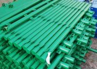 China Green PVC Coated Welded Wire Mesh Fence 1.8m with Round Post 50x100mm Mesh for sale