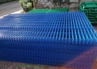 China 50x100mm Square Post Welded Wire Mesh Fence Blue Powder Coated 2m Panel for sale