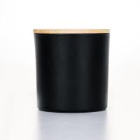 China Black Wooden Lid Glass Jar Scented Candle 420g 10*10cm for sale