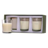 China Aroma Home Custom Aromatherapy Glass Jar Candle White 70g*3 for Wedding Birthday for sale