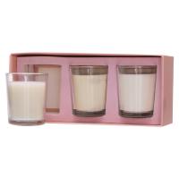 China Aroma Home Custom Aromatherapy Glass Jar Candle White 70g*3 for Wedding Birthday for sale