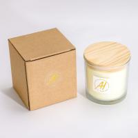 China Wooden Lid Cotton Wicks Glass Jar Scented Candle 420g 10*10cm for sale
