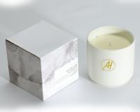 China 400g Free Sample White Metal Lid Ceramics Jar Scented Candle 10*10cm for sale