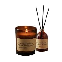 China Private Label Glass Scented Candles And Reed Diffuser Home Fragrance Gift Set for sale