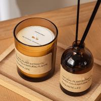 China Private Label Glass Scented Candles And Reed Diffuser Home Fragrance Gift Set for sale