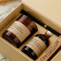 China Private Label Glass Scented Candles And Reed Diffuser Home Fragrance Gift Set for sale
