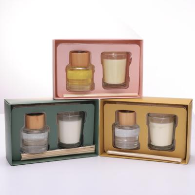 China Small Private Label Scented Soy Wax Candle Home Fragrance Gift Set for sale