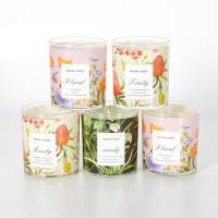 China 100% 1 Cotton Wick Soy Wax Flower Glass Jar Scented Candle Set Wedding Luxury for sale