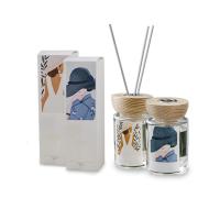 China Essential Oil Fragrance Perfume Crystal Glass Bottle Reed Diffuser With Wooden for sale