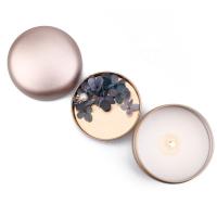China Dried Flower Fragrance Tin Scented Candle Handmade Wedding Giveaways for sale