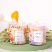 China Private Label Aromatherapy Glasses Luxury Soy Scented Candle 220G 8x9cm for sale