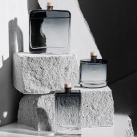 China Gradient 3 Design Cylinder Square Bottle Room Scent Fragrance Reed Diffuser With Gift Box for sale