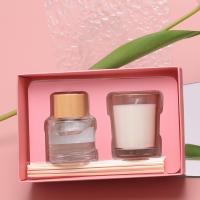 China Mini Small Luxury Private Label Custom Glass Black Clear Scented Candle Jar Gift Set for sale
