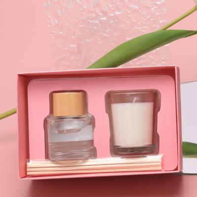 China Mini Small Luxury Private Label Custom Glass Black Clear Scented Candle Jar Gift Set for sale