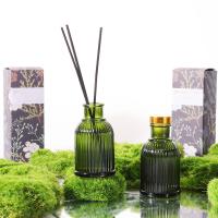 China Fragrance Glass Bottle Reed Diffuser Private Label 100ml With Gold Metal Lid for sale
