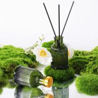 China Fragrance Glass Bottle Reed Diffuser Private Label 100ml With Gold Metal Lid for sale