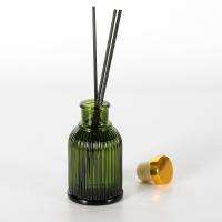 China Fragrance Glass Bottle Reed Diffuser Private Label 100ml With Gold Metal Lid for sale