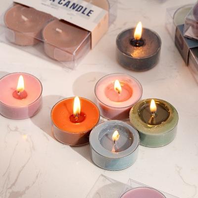 China AROMA HOME 4 pcs Pack Aromatherapy DIY High Quality Ginger orange Rose Fragrance Soy Wax Scented Tea Light Candles for sale